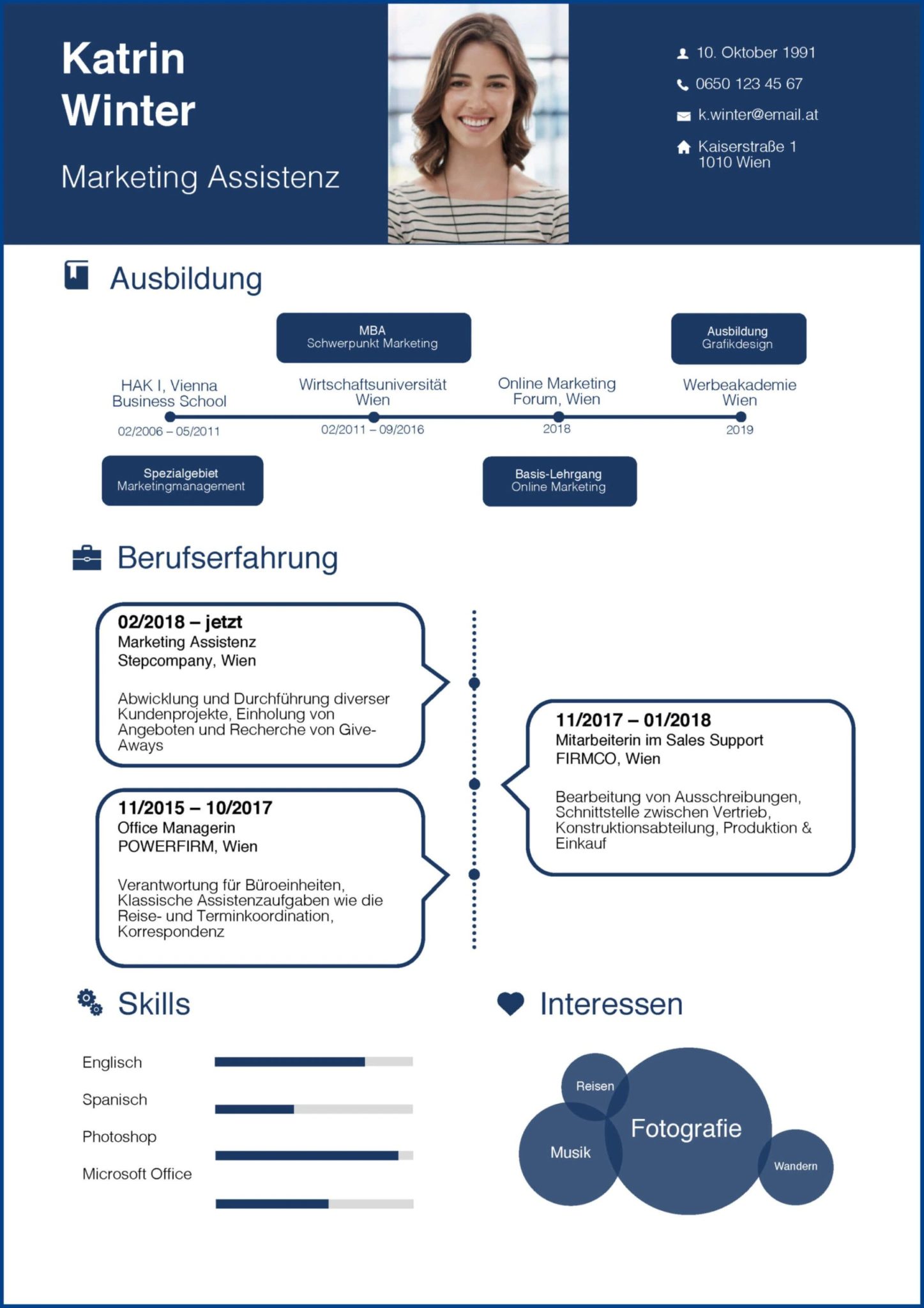 Free CV German Template DOC and PDF Format - CV Resume download Share